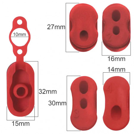 XIAOMI - Red Silicone Cable Grommets Set Electric Scooters